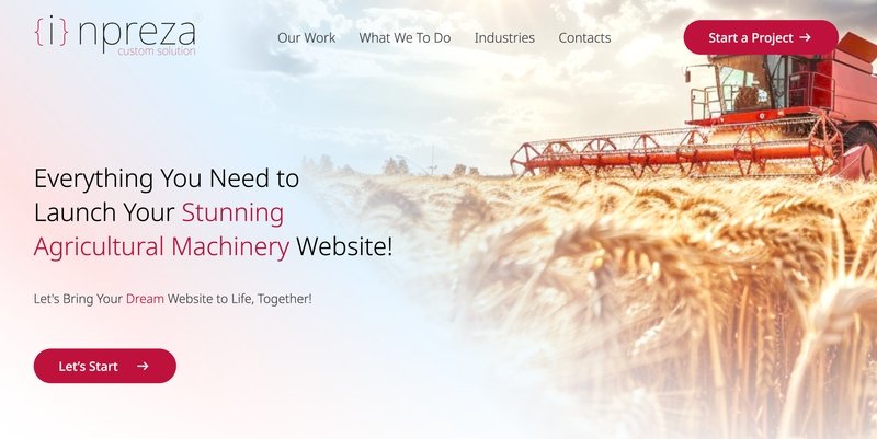 Create Agricultural Machinery Website in the USA | Web Design Studio ...